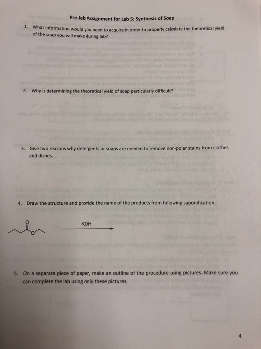 Solved Pre-lab Assignment for Lab 5: Synthesis of Soap 1. | Chegg.com