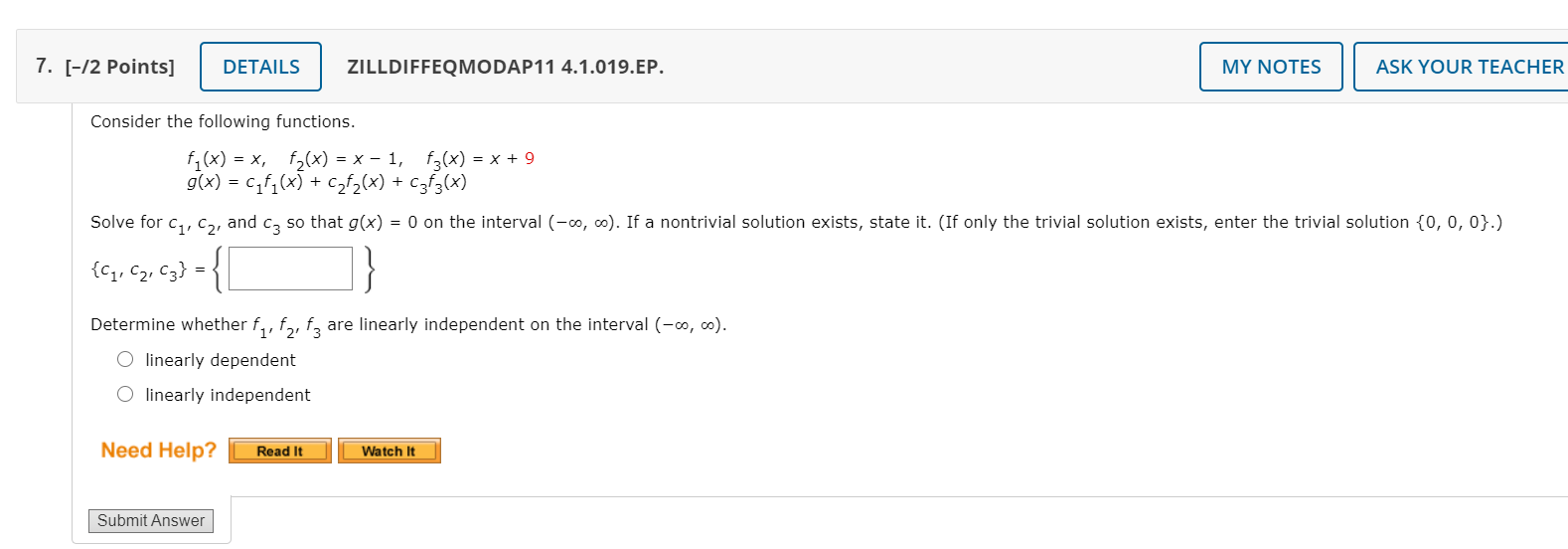 Solved 7. [-12 Points] DETAILS ZILLDIFFEQMODAP11 4.1.019.EP. | Chegg.com
