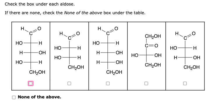 Solved Check the box under each ketose. If there are none, | Chegg.com