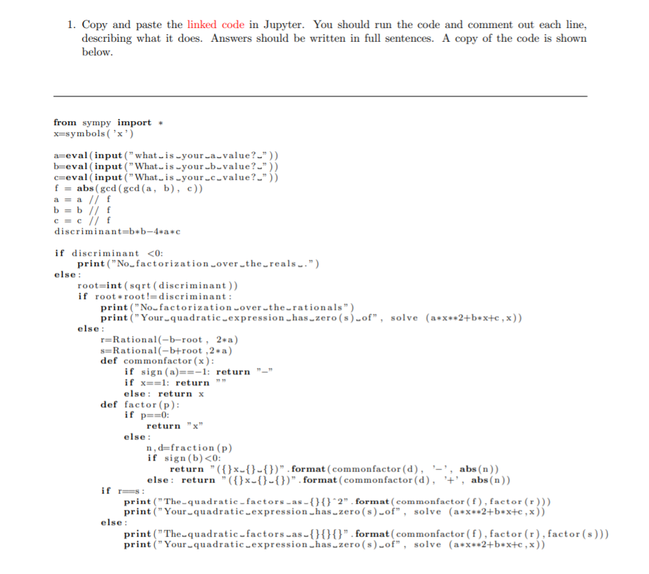 Solved Copy and paste the linked code in Jupyter (aka | Chegg.com