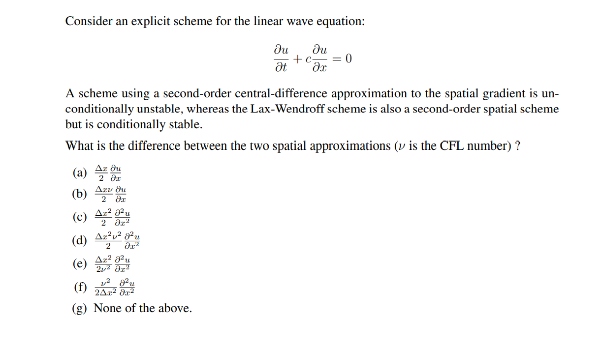 Consider an explicit scheme for the linear wave | Chegg.com