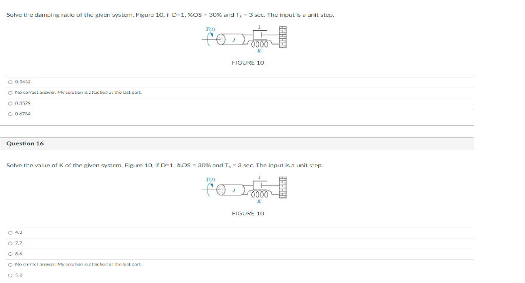 Solved Solve the damping ratio of the given system, Figure | Chegg.com