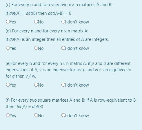 Solved () For every n and for every two nxn matrices A and | Chegg.com