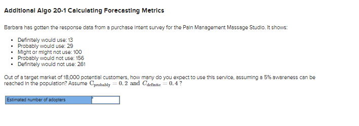Solved Additional Algo 20-1 Calculating Forecasting Metrlcs | Chegg.com