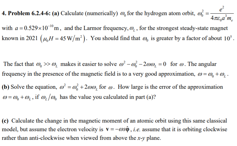 Solved e? 4. Problem 6.2.4-6: (a) Calculate (numerically) @, | Chegg.com