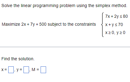 Solved Solve the linear programming problem using the | Chegg.com