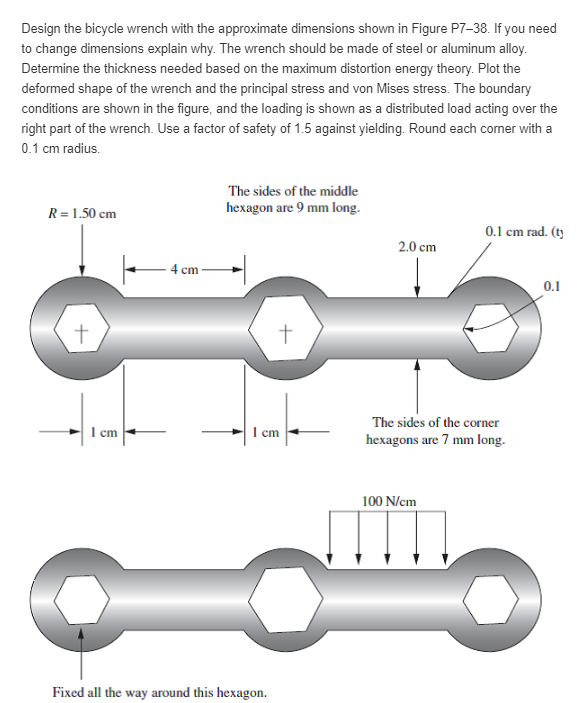 Design the bicycle wrench with the approximate | Chegg.com
