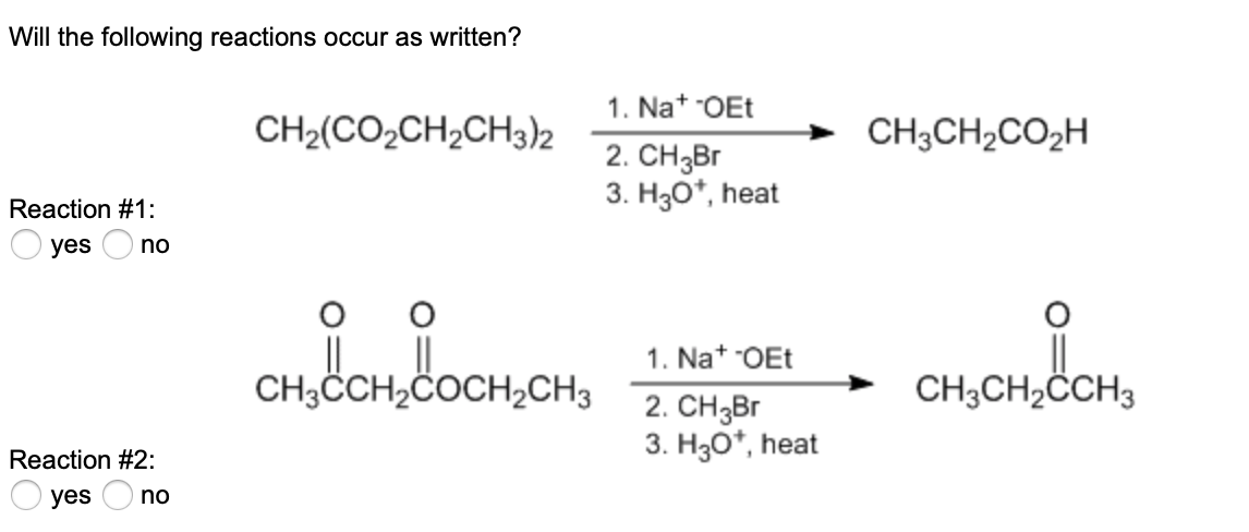 Solved Will the following reactions occur as written? 1. Nat | Chegg.com
