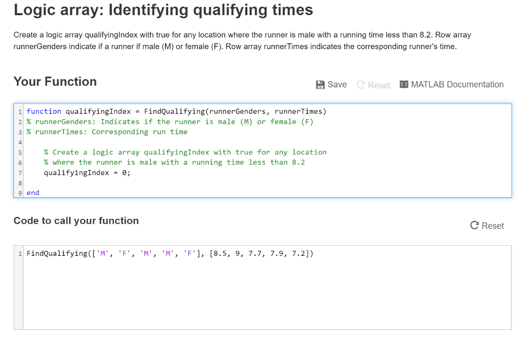 Solved Logic array: Identifying qualifying times Create a | Chegg.com