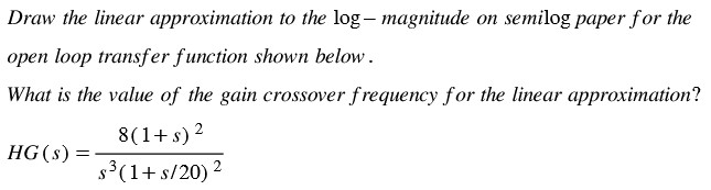 Draw the linear approximation to the log - ﻿magnitude | Chegg.com