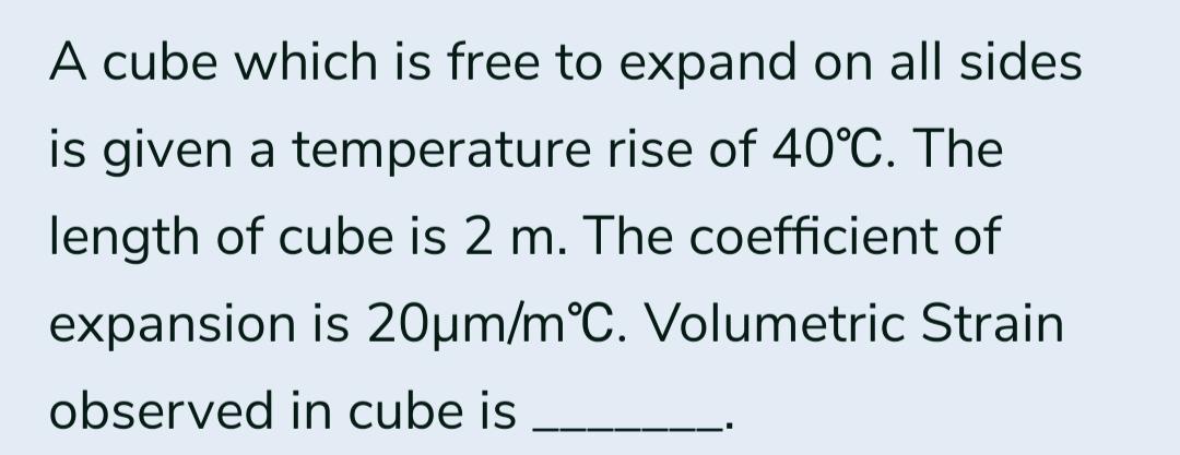 Solved A cube which is free to expand on all sides is given | Chegg.com