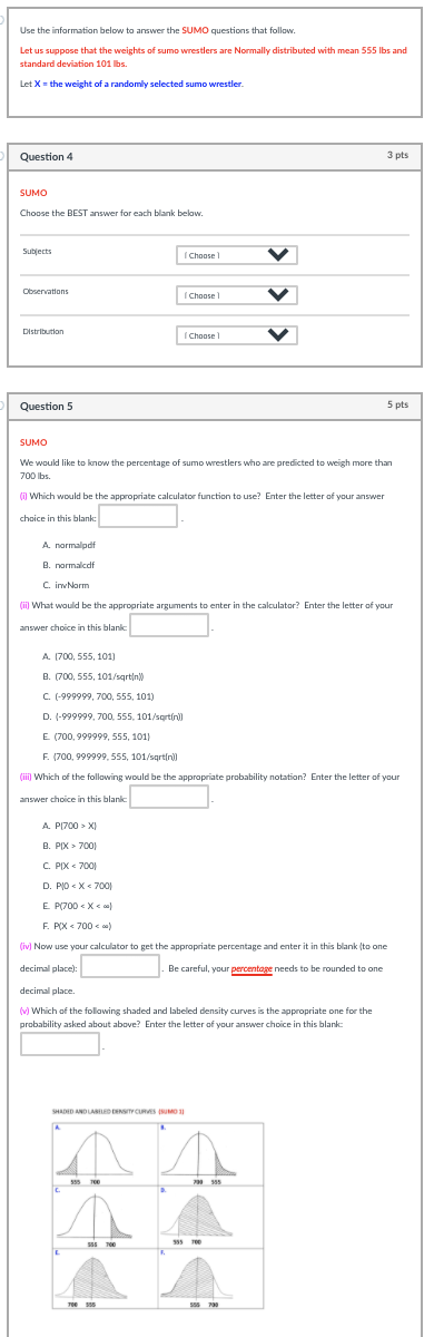 Solved Use the information below to answer the SUMO | Chegg.com