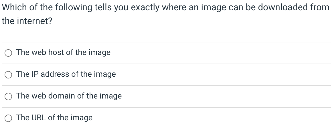 Solved Which of the following tells you exactly where an | Chegg.com
