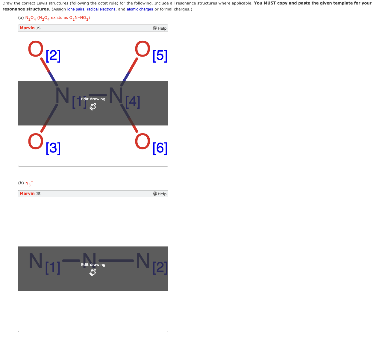 Solved Draw the correct Lewis structures (following the | Chegg.com