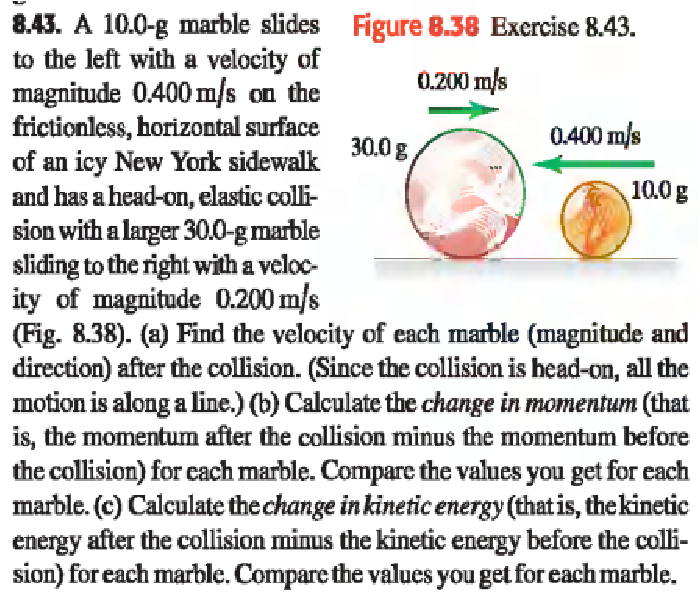 Solved 30.0 g 100 g 8.43. A 10.0-g marble slides Figure 8.38 | Chegg.com