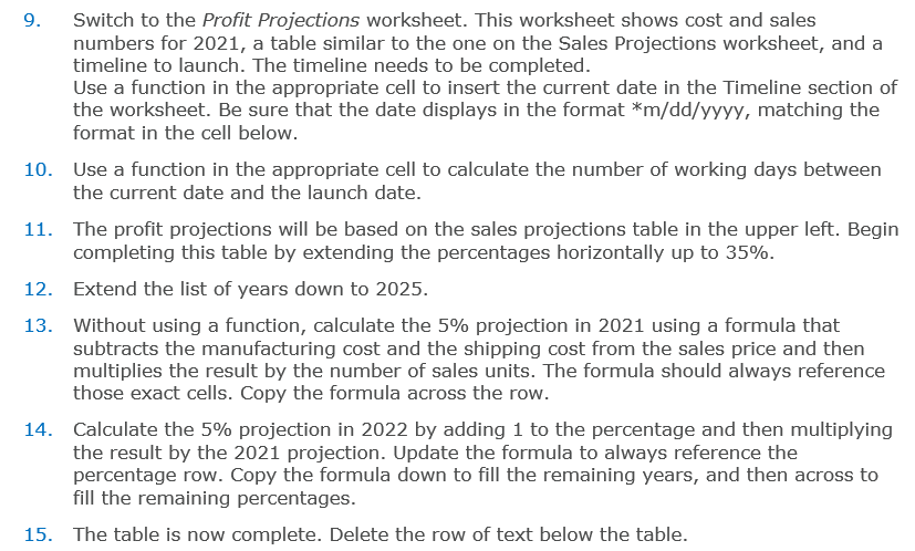 Solved Please skip 1-8. Please Answer 9-15 with steps on how | Chegg.com