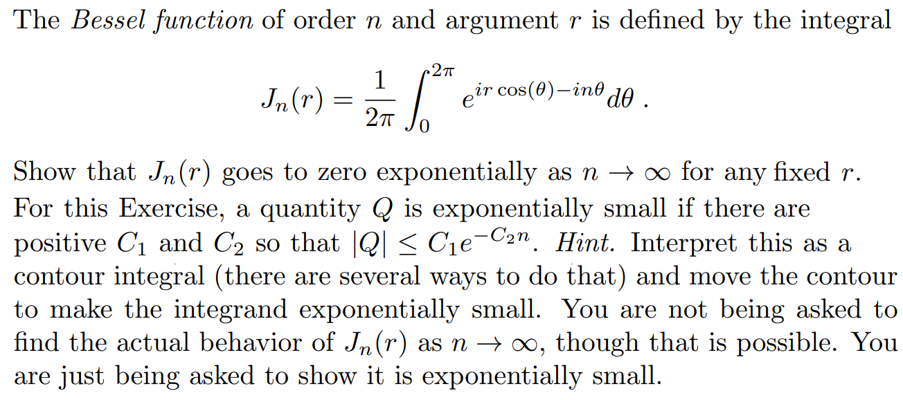 Solved The Bessel function of order n and argument r is | Chegg.com