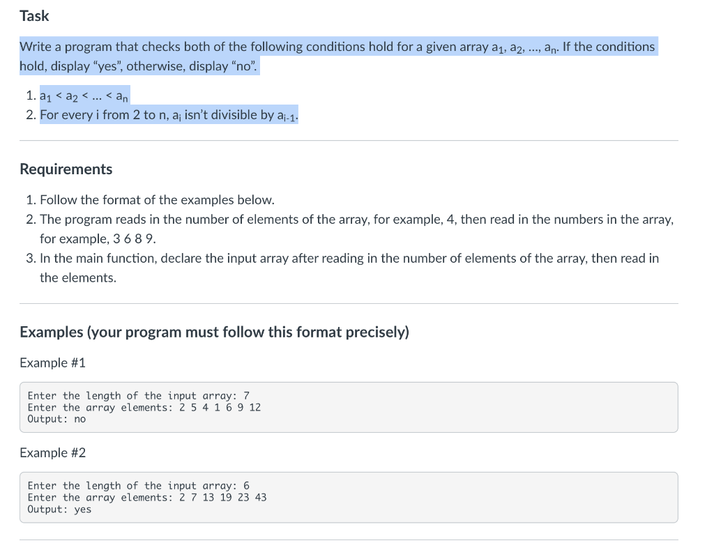 Solved Write a program that checks both of the following | Chegg.com