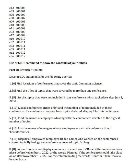 Solved The assignment is devoted to SQL DML. You are to | Chegg.com