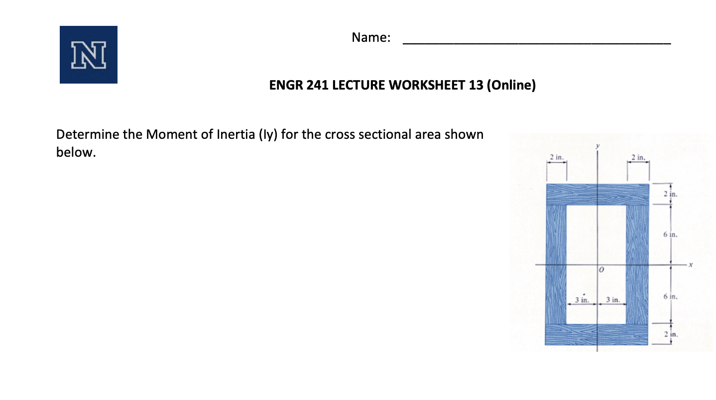 Solved Name: N ENGR 241 LECTURE WORKSHEET 13 (Online) | Chegg.com