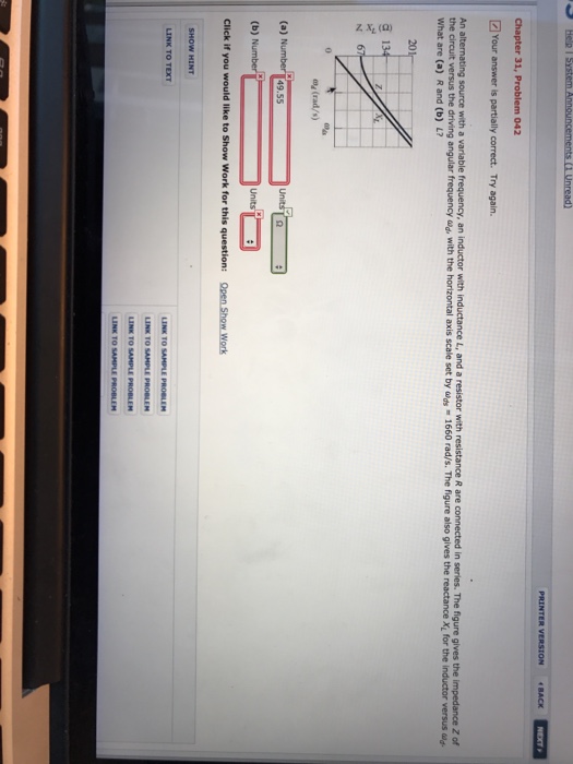 Solved An alternating source with a variable frequency, an | Chegg.com