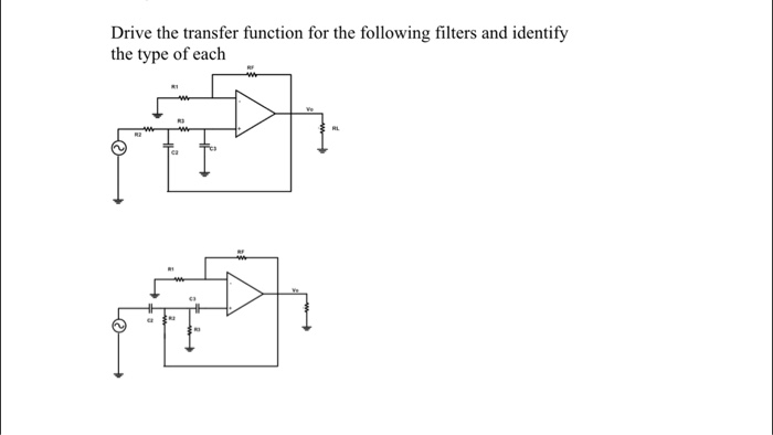 Solved Drive the transfer function for the following filters | Chegg.com