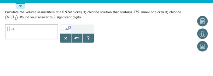 Solved Calculate the volume in milliliters of a 0.92M | Chegg.com