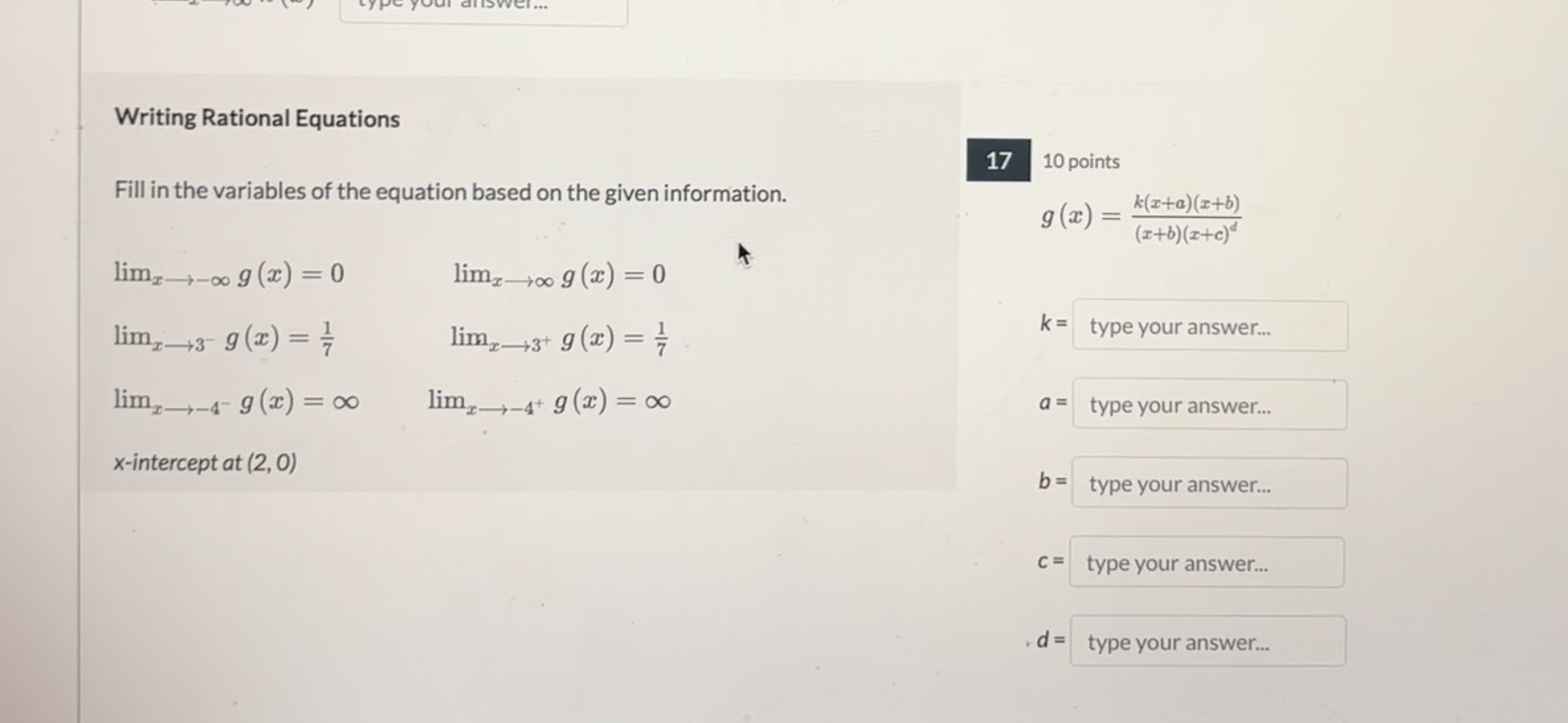 Solved Writing Rational EquationsFill in the variables of | Chegg.com