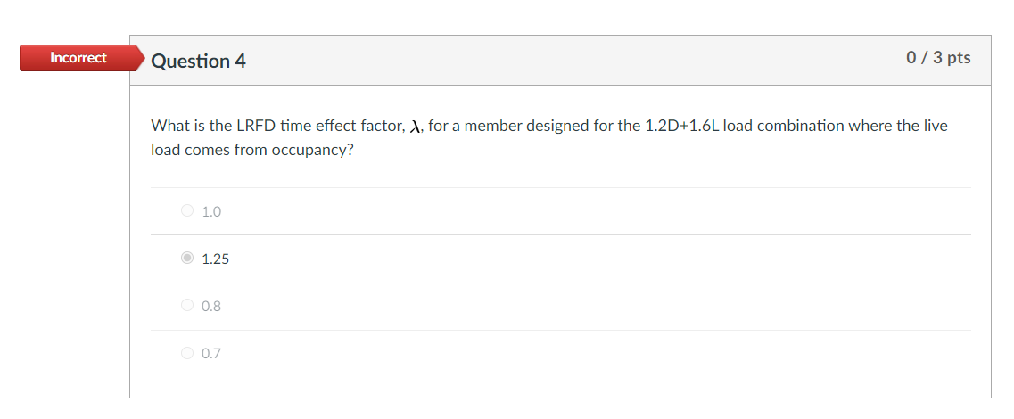 Solved Incorrect Question 1 0/3 pts What is the size factor, | Chegg.com