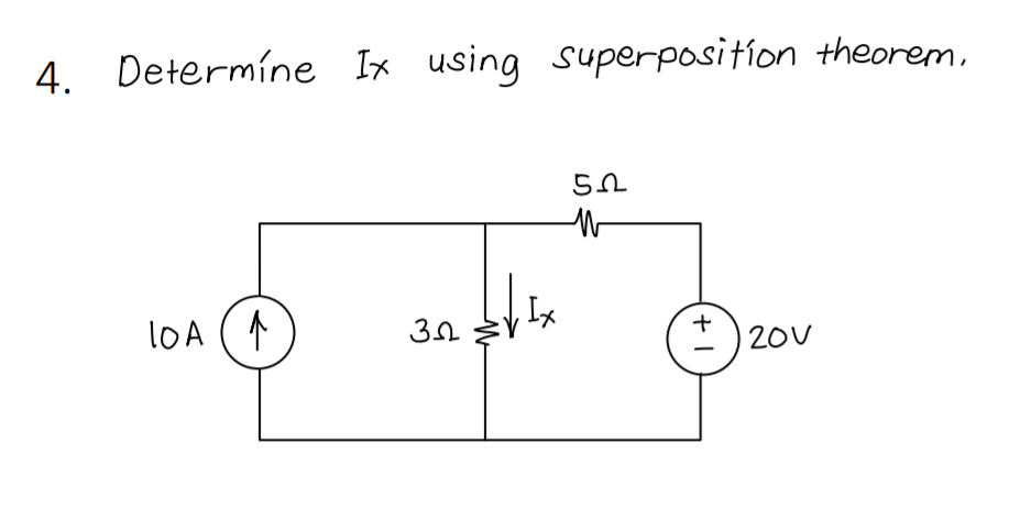 Solved 4. Determine Ix using superposition theorem, 5.22 M | Chegg.com