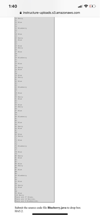 Solved 1:40 a instructure-uploads.s3.amazonaws.com JAVA | Chegg.com