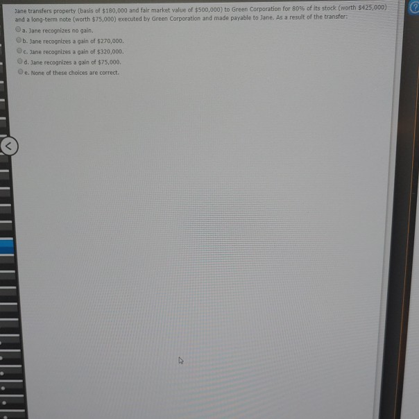 Solved Jane transfers property (basis of $180,000 and fair | Chegg.com