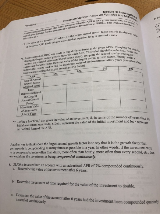 Solved Module 4: Invest Formulas and en This irrational | Chegg.com