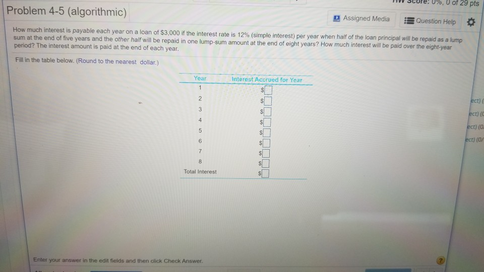 Solved Problem 4-5 (algorithmic) Assigned Media Question | Chegg.com