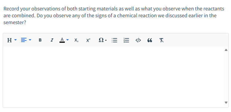 Solved Record your observations of both starting materials | Chegg.com