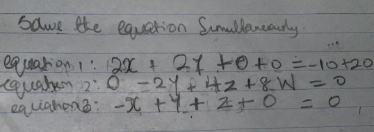 Solved Solwe the equation Simultanearly. equation 1: | Chegg.com