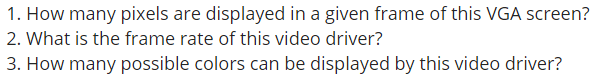 Table 3-9 VGA Horizontal Timing Specification VGA | Chegg.com