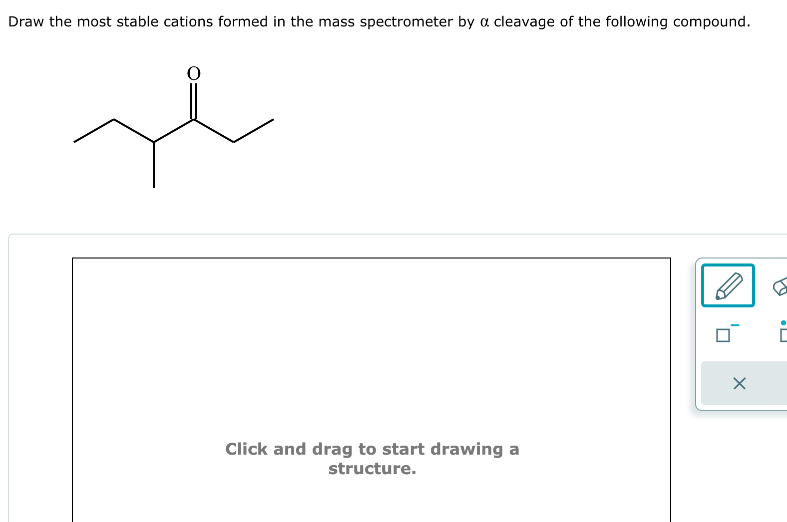 Solved Draw the most stable cations formed in the mass | Chegg.com