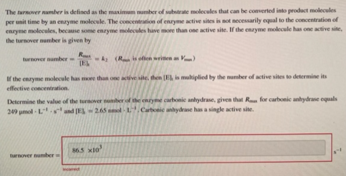 Solved The turnover number is defined as the maximum number | Chegg.com