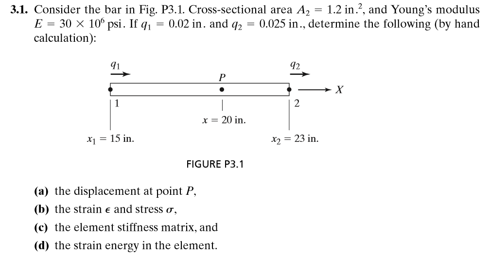 Solved 3 1 Consider The Bar In Fig P3 1 Cross Sectional