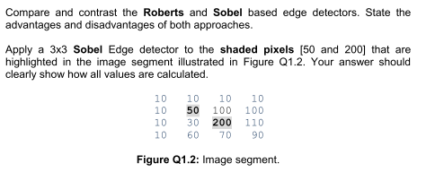 Solved Compare and contrast the Roberts and Sobel based edge | Chegg.com