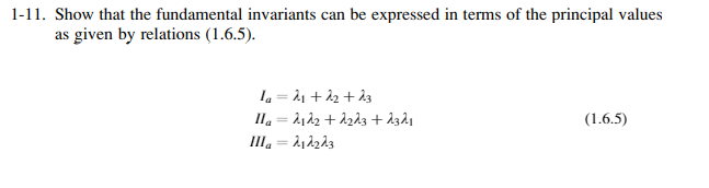 Solved 1-11. Show that the fundamental invariants can be | Chegg.com
