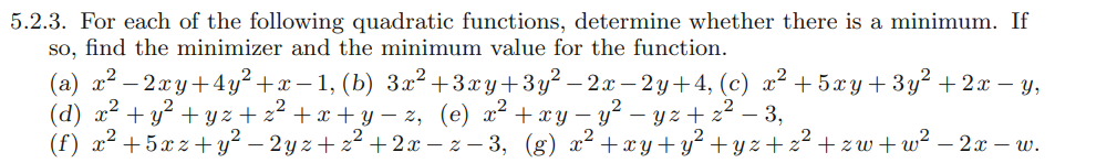 Solved .2.3. For each of the following quadratic functions, | Chegg.com