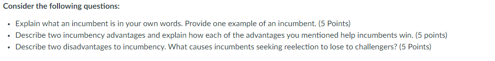 Consider the following questions: - Explain what an | Chegg.com