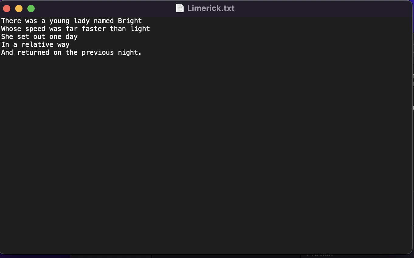 Solved There was a young lady named Bright Whose speed was | Chegg.com