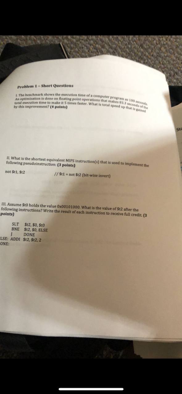 Solved 4. The benchmark shows the execution time of a | Chegg.com