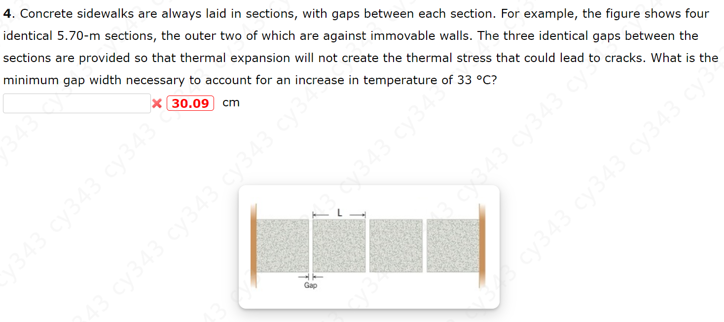 Solved Concrete sidewalks are always laid in sections, with | Chegg.com