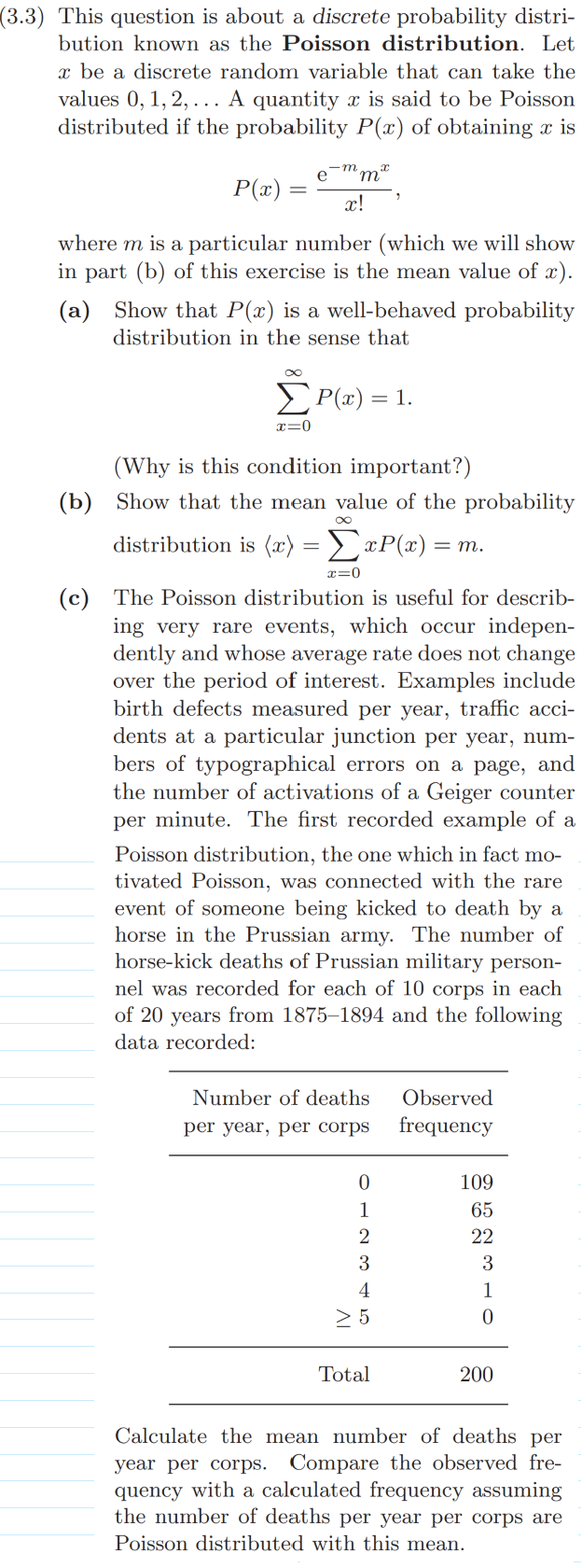 Solved 3.3) This question is about a discrete probability | Chegg.com