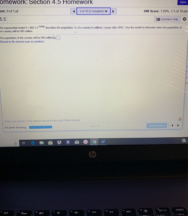Solved Omework Section 4 5 Homework Ore 0 Of 1 Pt 5 5 He