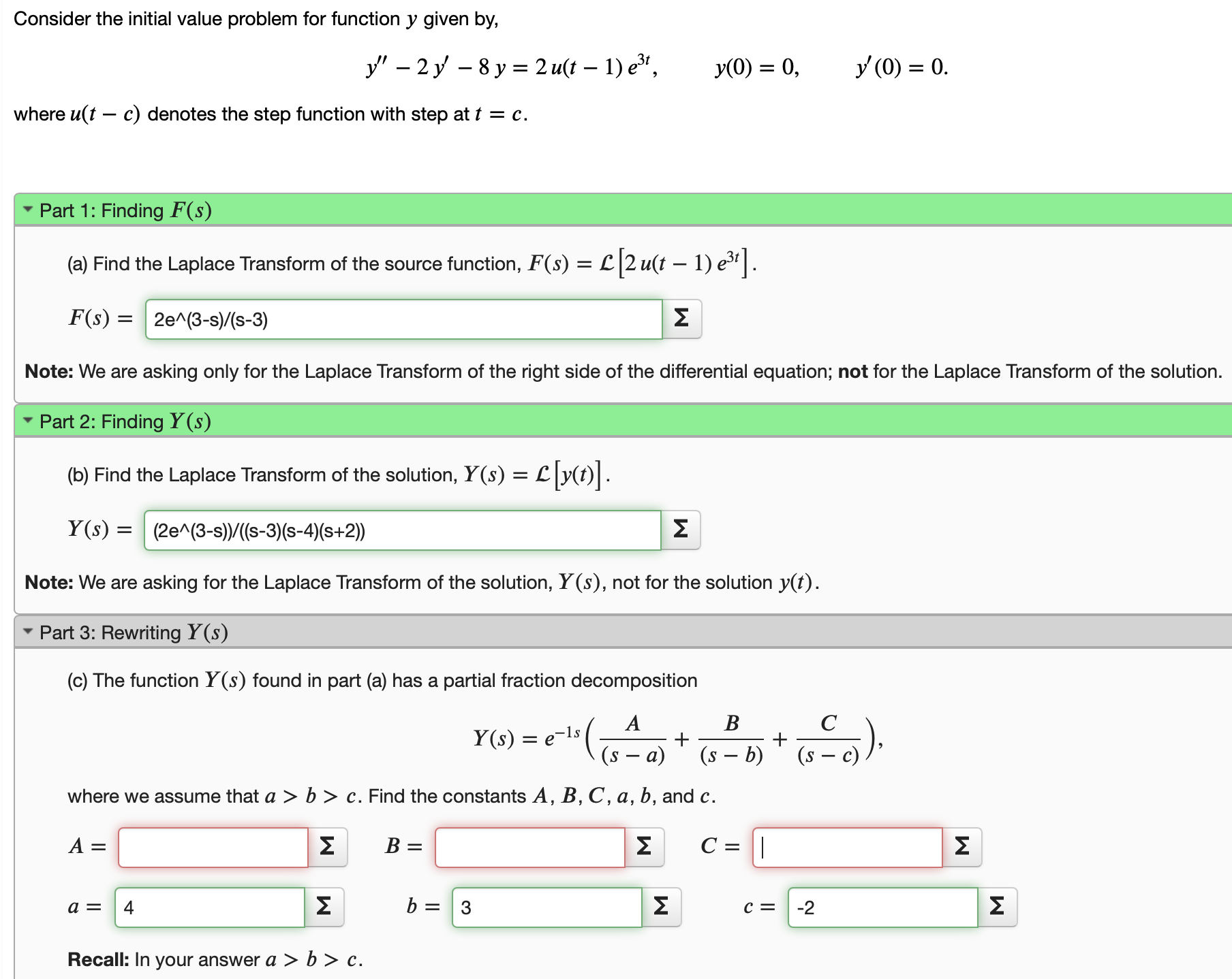 Solved Consider the initial value problem for function y | Chegg.com